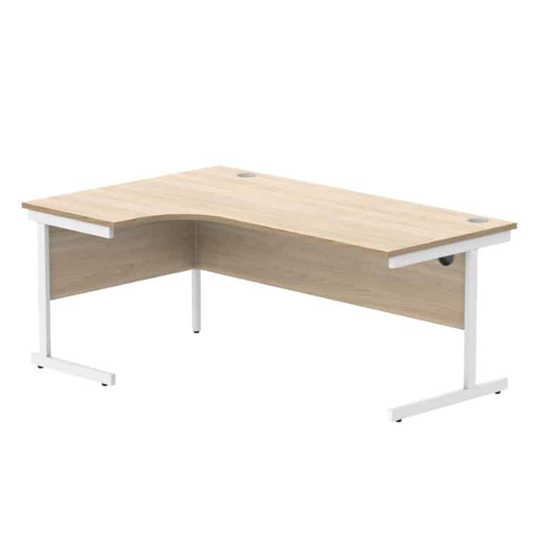 Office Left Hand Corner Desk With Steel Single Upright Cantilever Frame ...