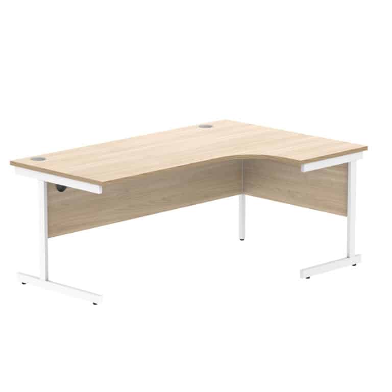 Office Right Hand Corner Desk With Steel Single Upright Cantilever ...